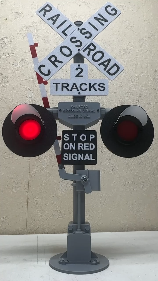 Tabletop RAILROAD TRAIN CROSSING signal sign with flashing led lights ...