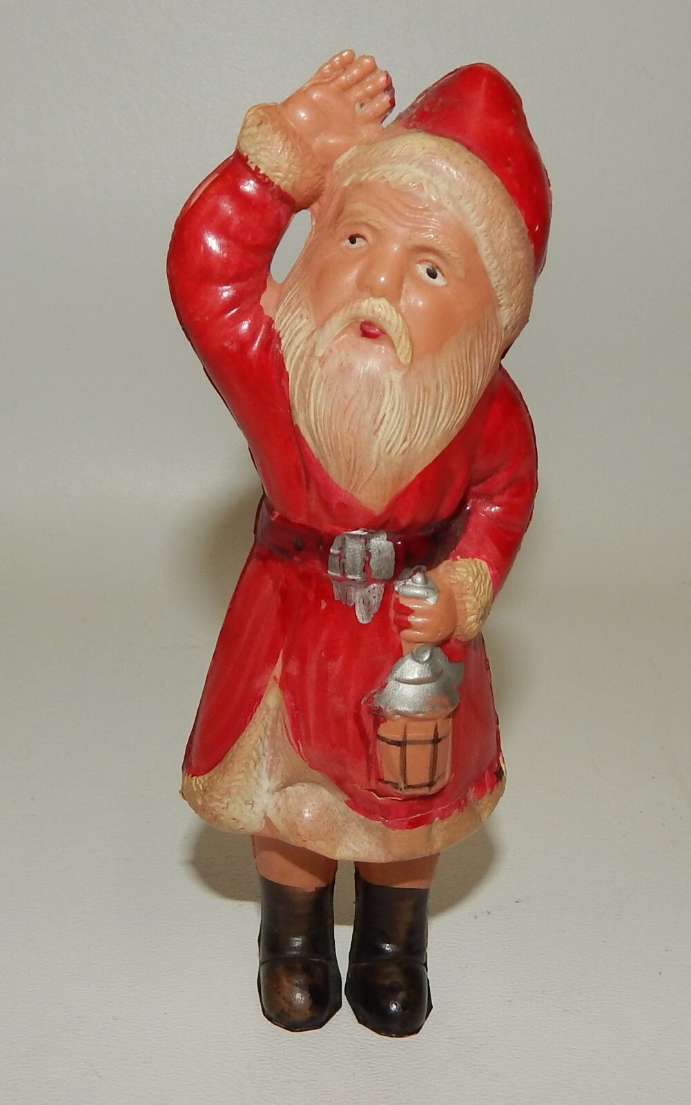 Antique Thin Celluloid Santa Claus Holding Lantern Christmas Figurine ...