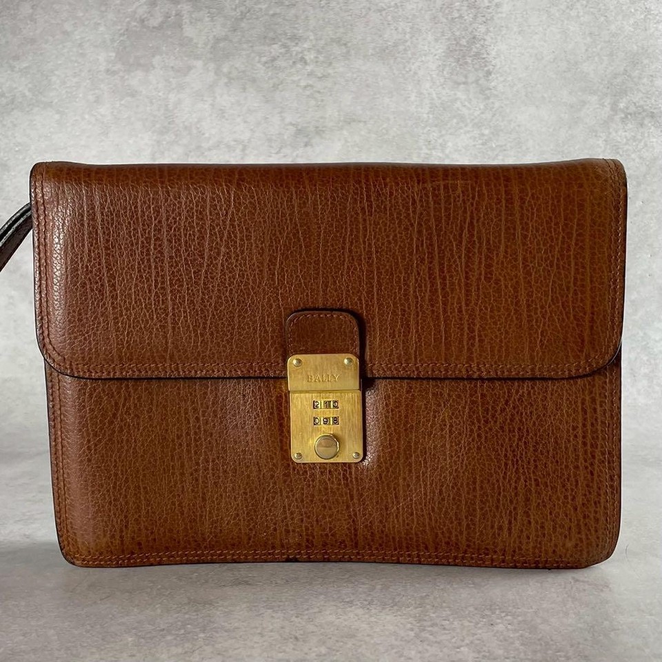 BALLY Grain Leather Combination Lock Authentic Mens Accessories | eBay