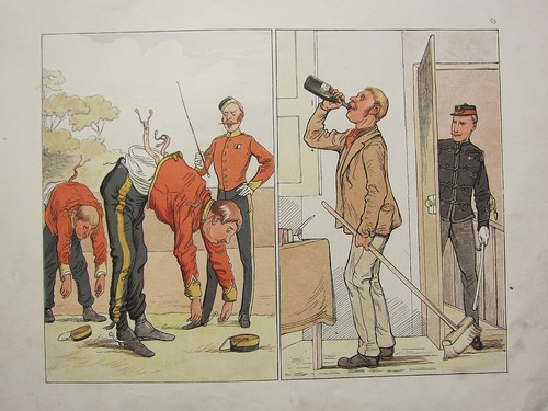 1880 MILITARY COMIC PRINT ~ SHAKESPEARE QUOTE INFANTRY DISCIPLINE ARMY ...