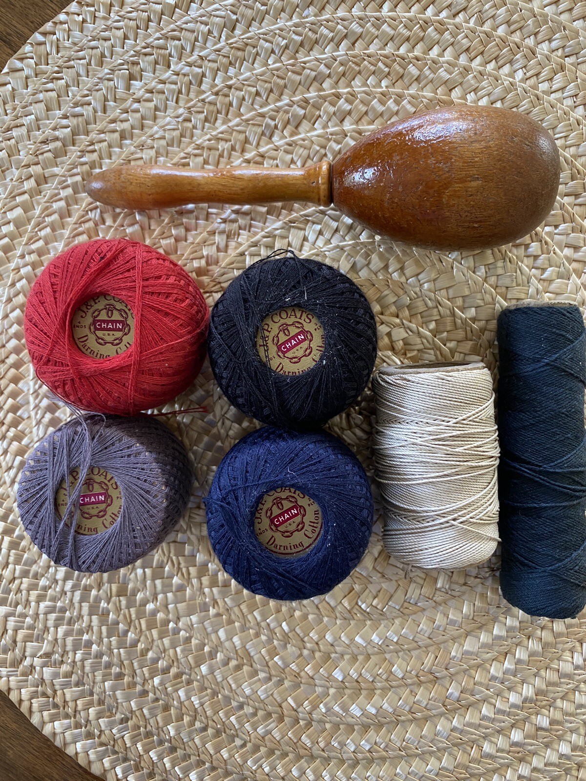 Lot Of 6 VTG Spools Darning Cotton Tatting Thread J&P Coats & Darning ...