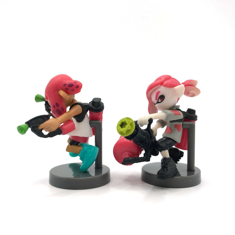 Splatoon off The Hook NEON PINK BOY GIRL Set Choco Egg Mini Figure ...