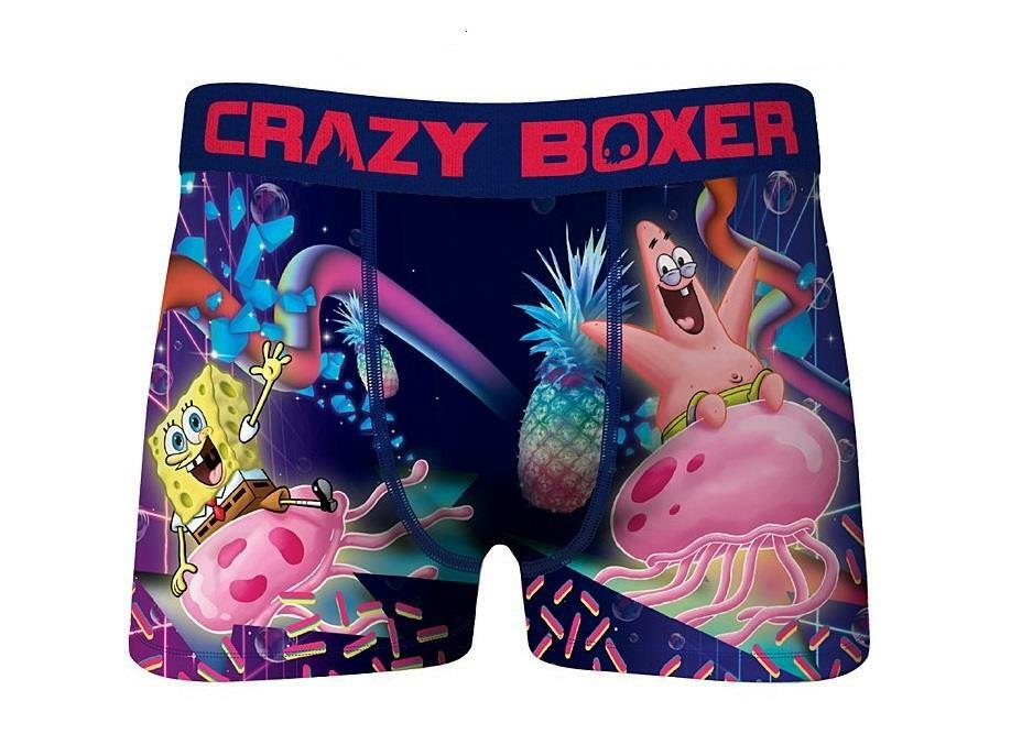 Crazy Boxer Colorful Spongebob Squarepants Jellyfish Pineapples Men's ...