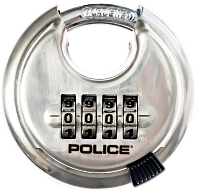 POLICE Combination Lock Heavy Duty Keyless Steel Storage Padlock | eBay
