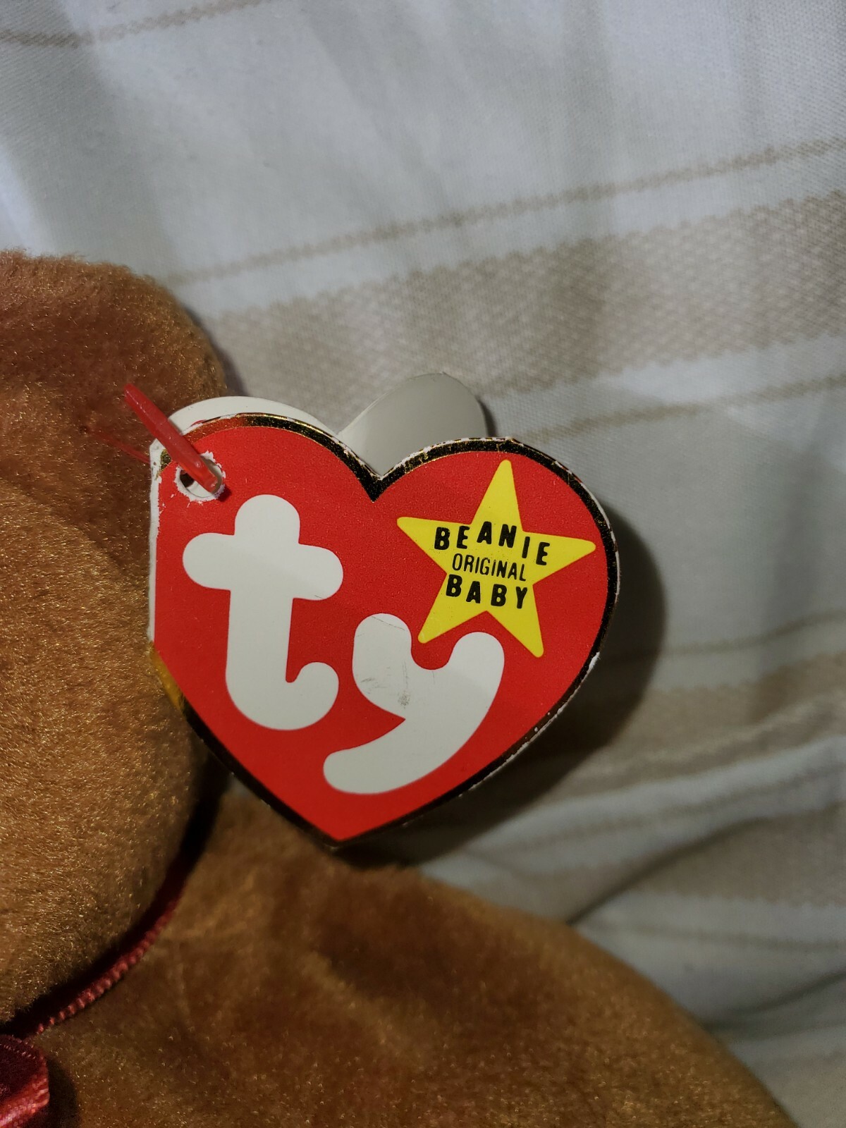 Ty TEDDY Beanie Baby Errors on hang & Tush tag & Face Rare Beanie PVC ...