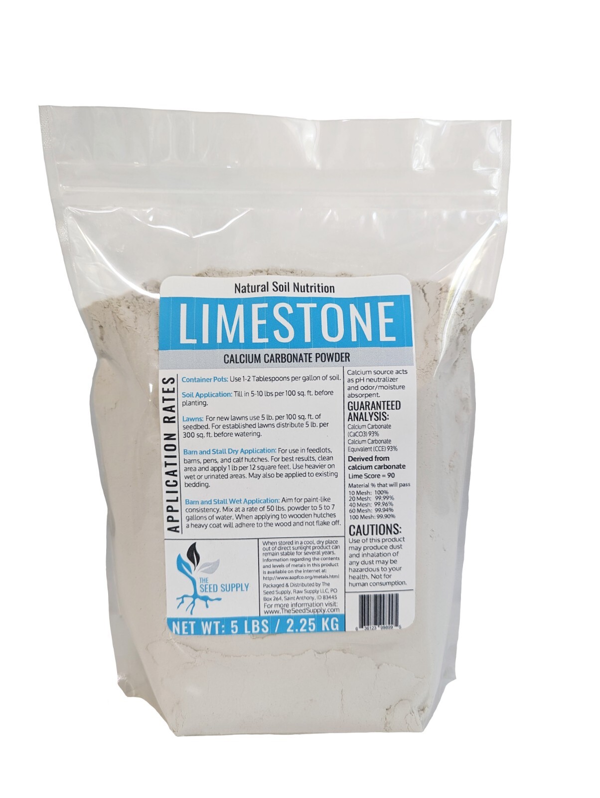 5 Pound Limestone Calcium Carbonate Powder |Organic Fertilizer | pH ...