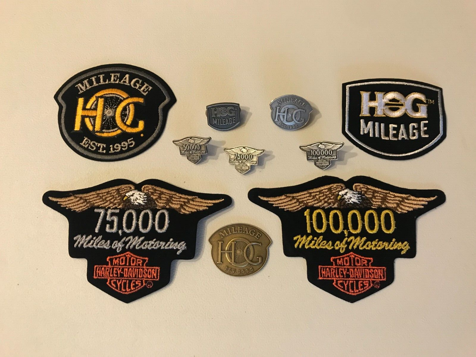 Harley Davidson Miles of Motoring Patch Pin Emblem Mileage Owners HOG ...