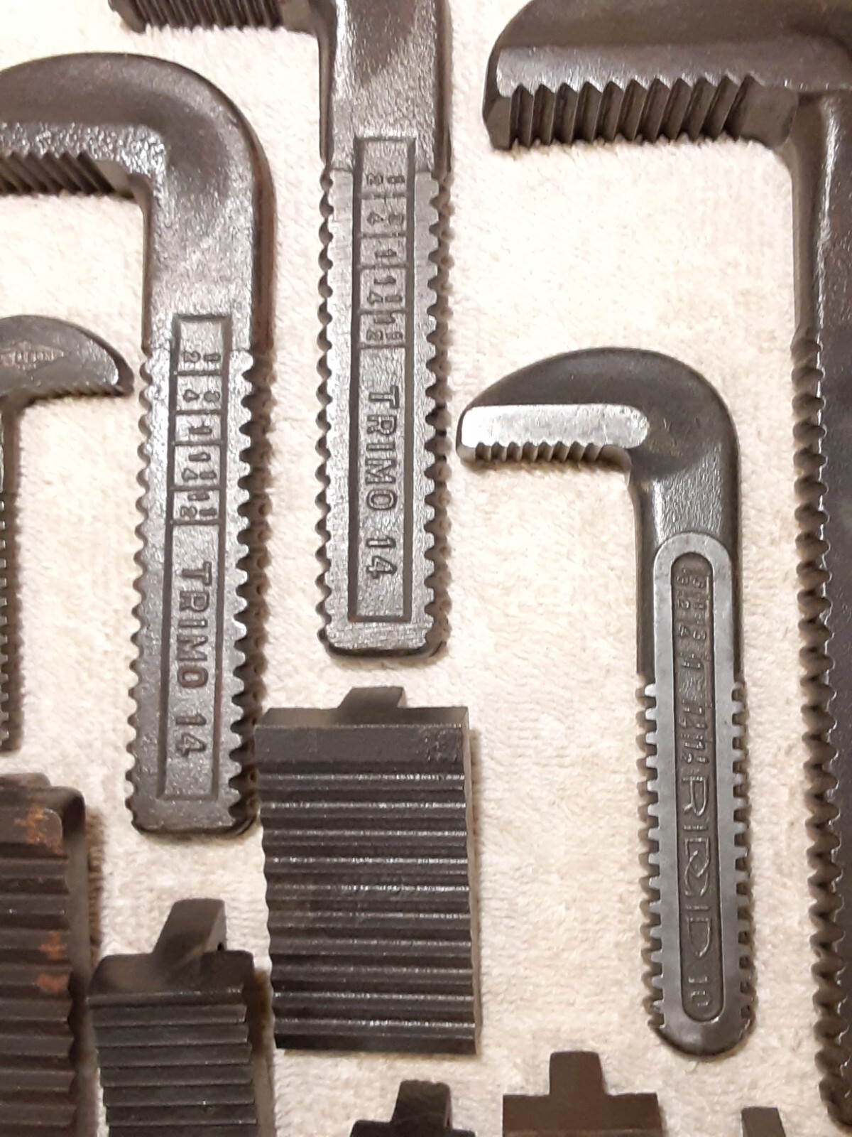 Mixed Lot Pipe Wrench Parts Jaw Heel Jaw RIDGID TRIMO PROTO USHCO ...