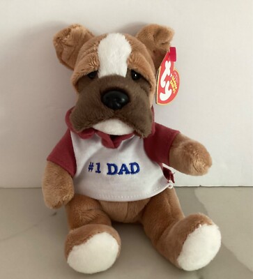 Ty 2007 #1 DAD Bulldog Beanie Baby - Ty Store Internet Exclusive - 6 ...
