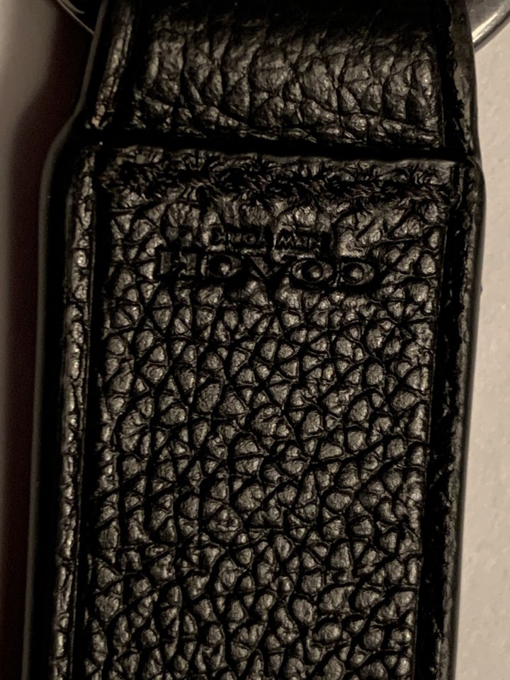 Coach Black Leather/gunmetal Embossed Trigger Snap Key Ring never used ...