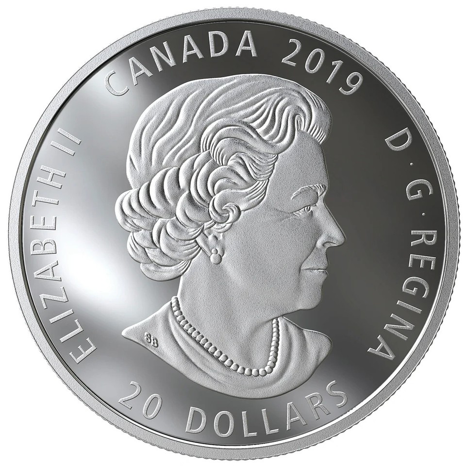 2019 $20 Holiday Wreath - Pure Silver Coin 1 oz. Box & COA RCM Canada ...