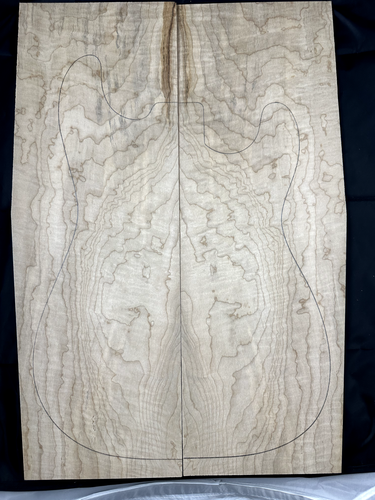 #683 Curly Flame Maple Drop Top Luthier Guitar Figured Wood Bookmatched ...