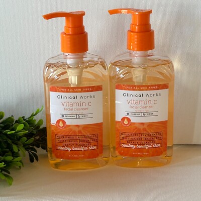 2 Pack Clinical Works Vitamin C Brightens Facial Cleanser Collagen ...