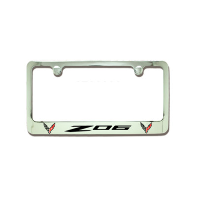 Chevrolet Corvette C8 Z06 Dual Logo Chrome License Plate Frame Official ...