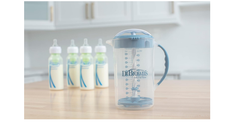 Baby Mixing Pitcher Formula Mix Locking Lid No Drip Adjustable Stopper ...