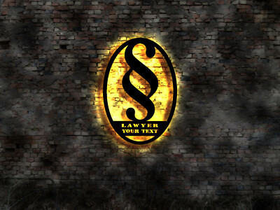 Anwalt Kanzlei Paragraph Zeichen Schild no Neonreklame Deko Waage ...