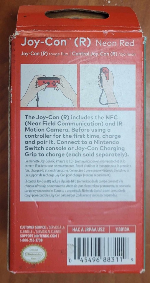 NEW! Official Nintendo Switch Joy-Con Right Neon Red 45496883119 | eBay