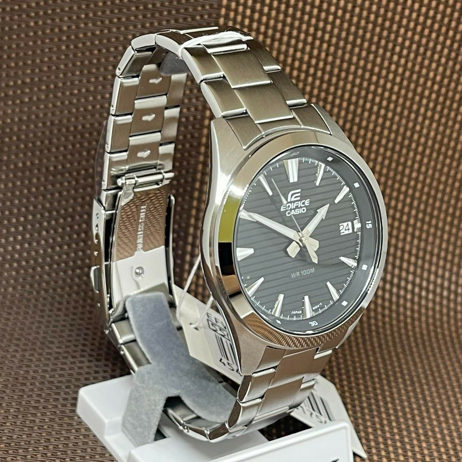 Casio Edifice EFV-140D-1A Simple Classic Black Analog Stainless Steel ...