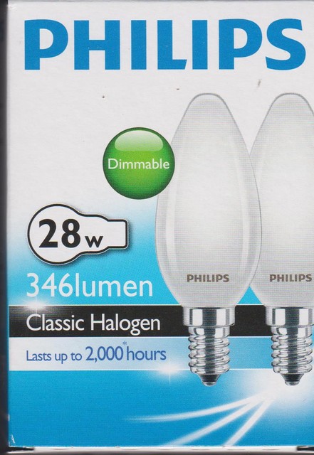Philips Classic Halogen 28w 346 Lumen Candle Bulb Screw Warm White ...