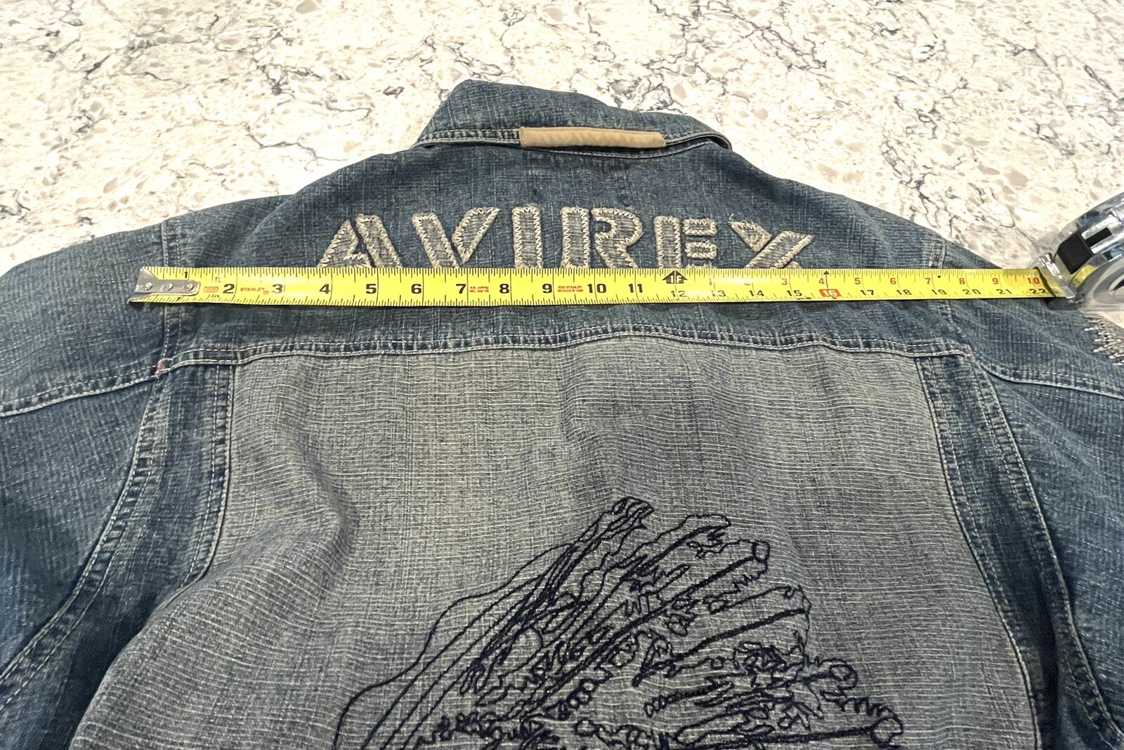 RARE VINTAGE AVIREX INDIAN HEAD DENIM JACKET SIZE XL-… - Gem