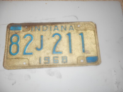 1968 Indiana License Plate | eBay