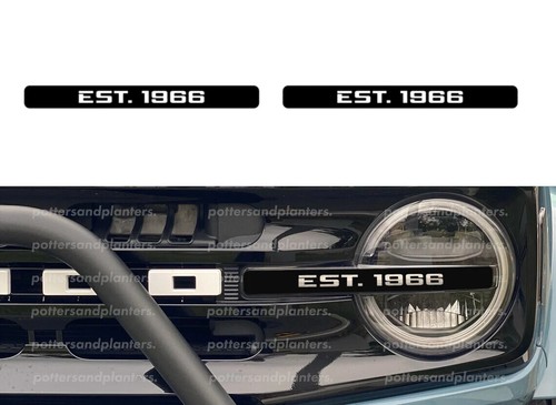 For Ford Bronco 2021+ Premium LED Bar Headlight Est. 1966 Vinyl Decal ...
