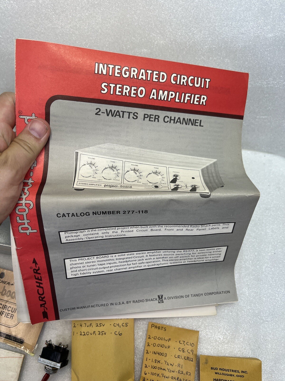 Radio Shack ARCHER Kit 277-118 Project Board Integrated Circuit Stereo ...