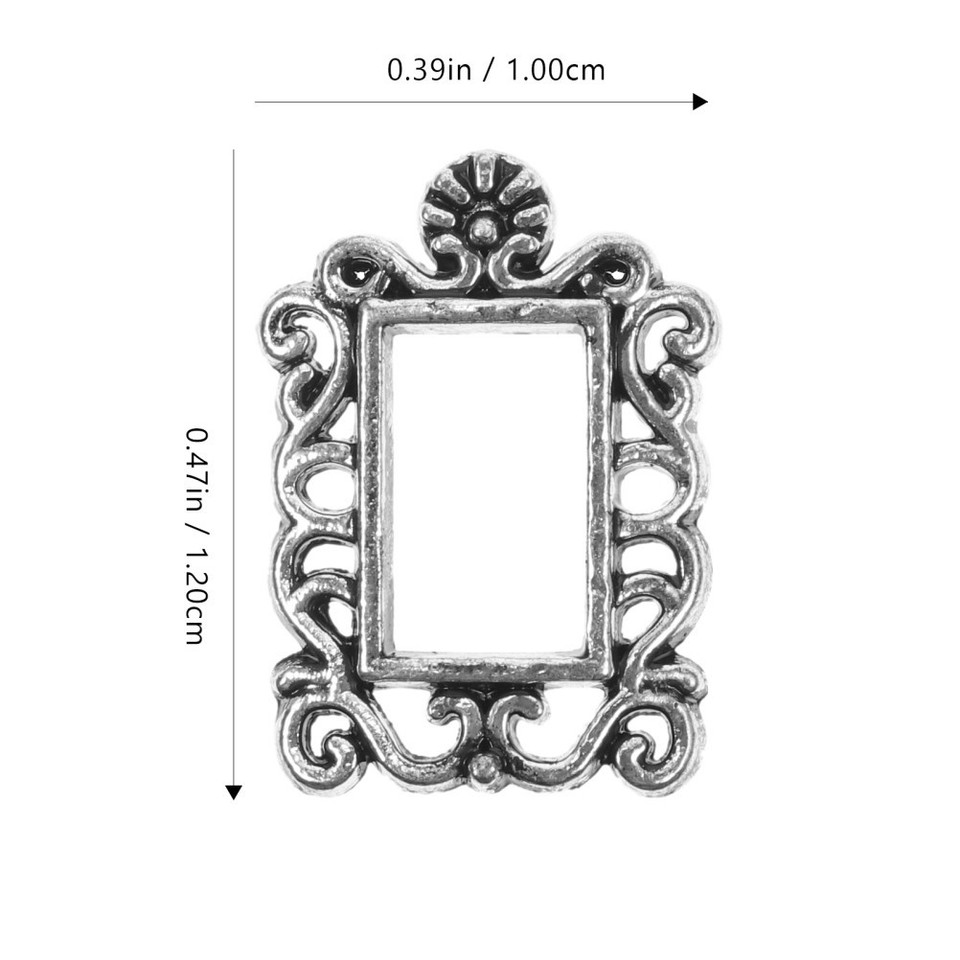 40 Pcs Nail Photo Frame Metal Picture Art Tiny Frames Small Resin ...