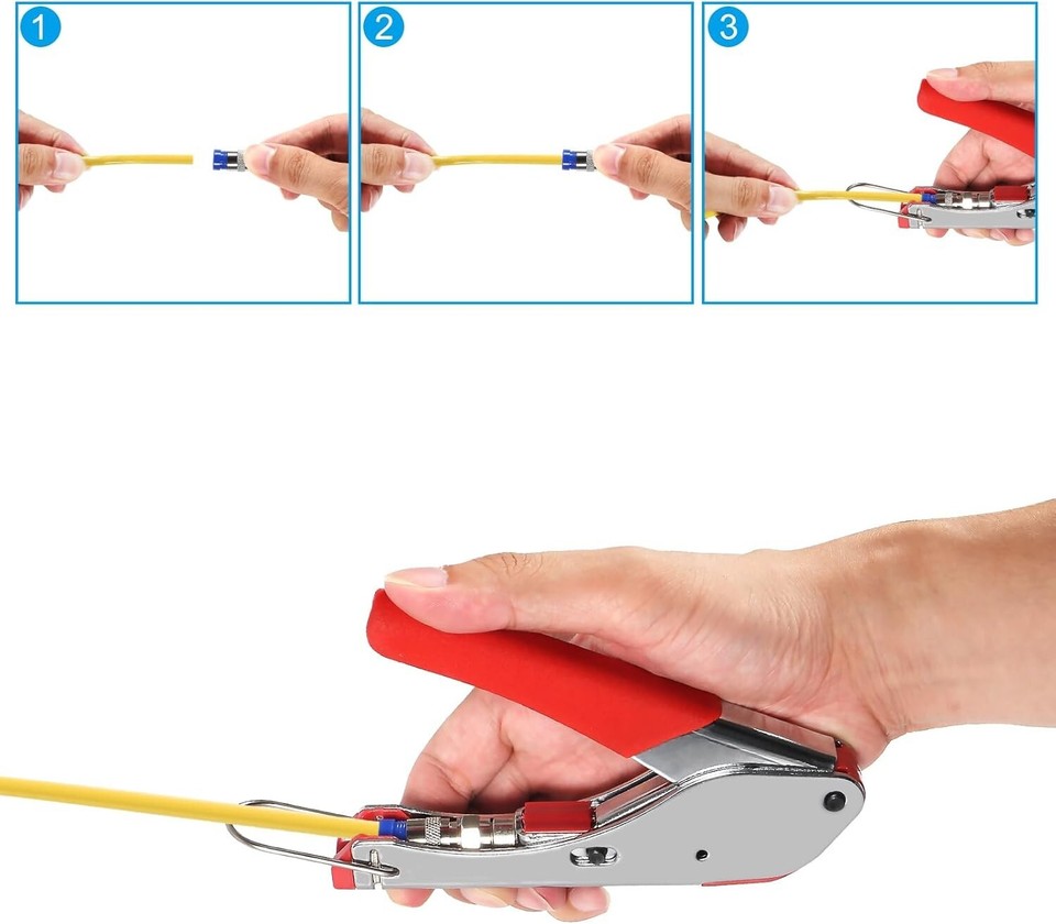 New Coaxial Compression Tool Kit Crimper Wire Stripper TV Coax Cable ...