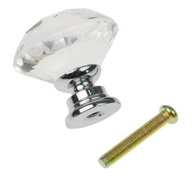 Dxhycc 10 Pcs Crystal Glass Cabinet Knobs 30mm Diamond Shape Drawer for ...