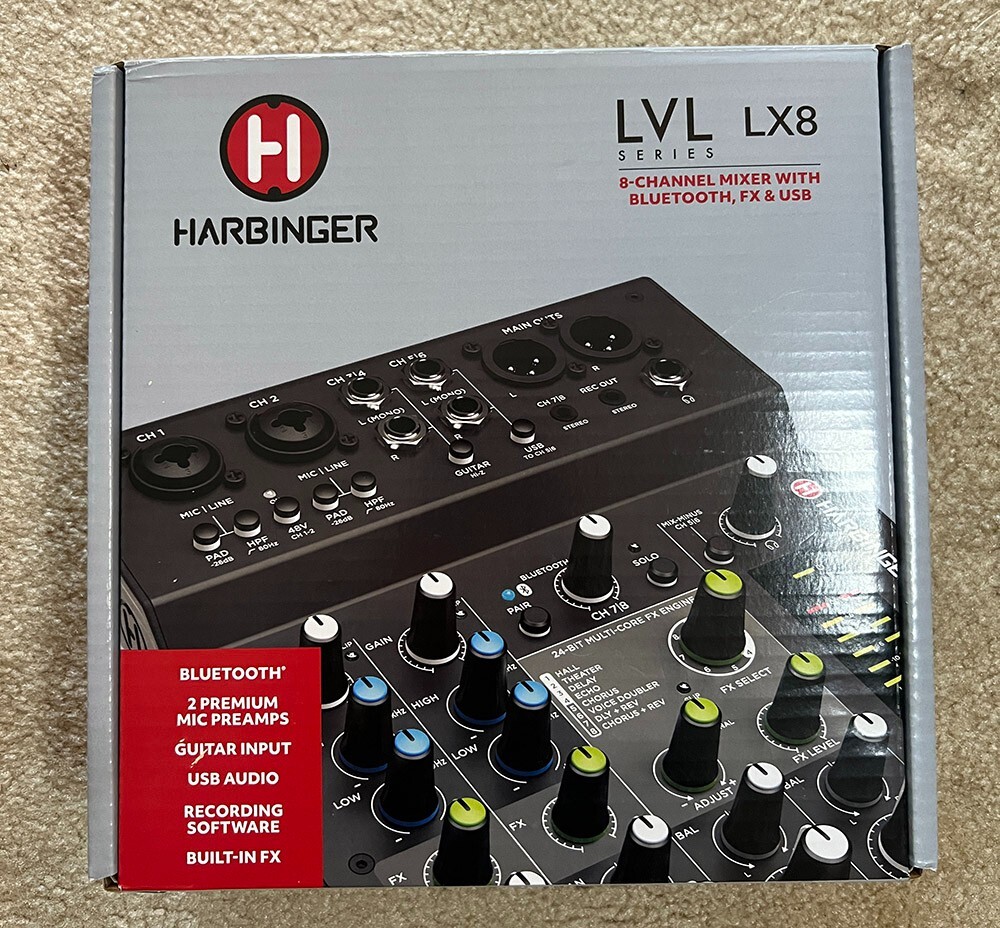 Harbinger LX8 8-Channel Analog Mixer With Bluetooth FX and USB Audio ...