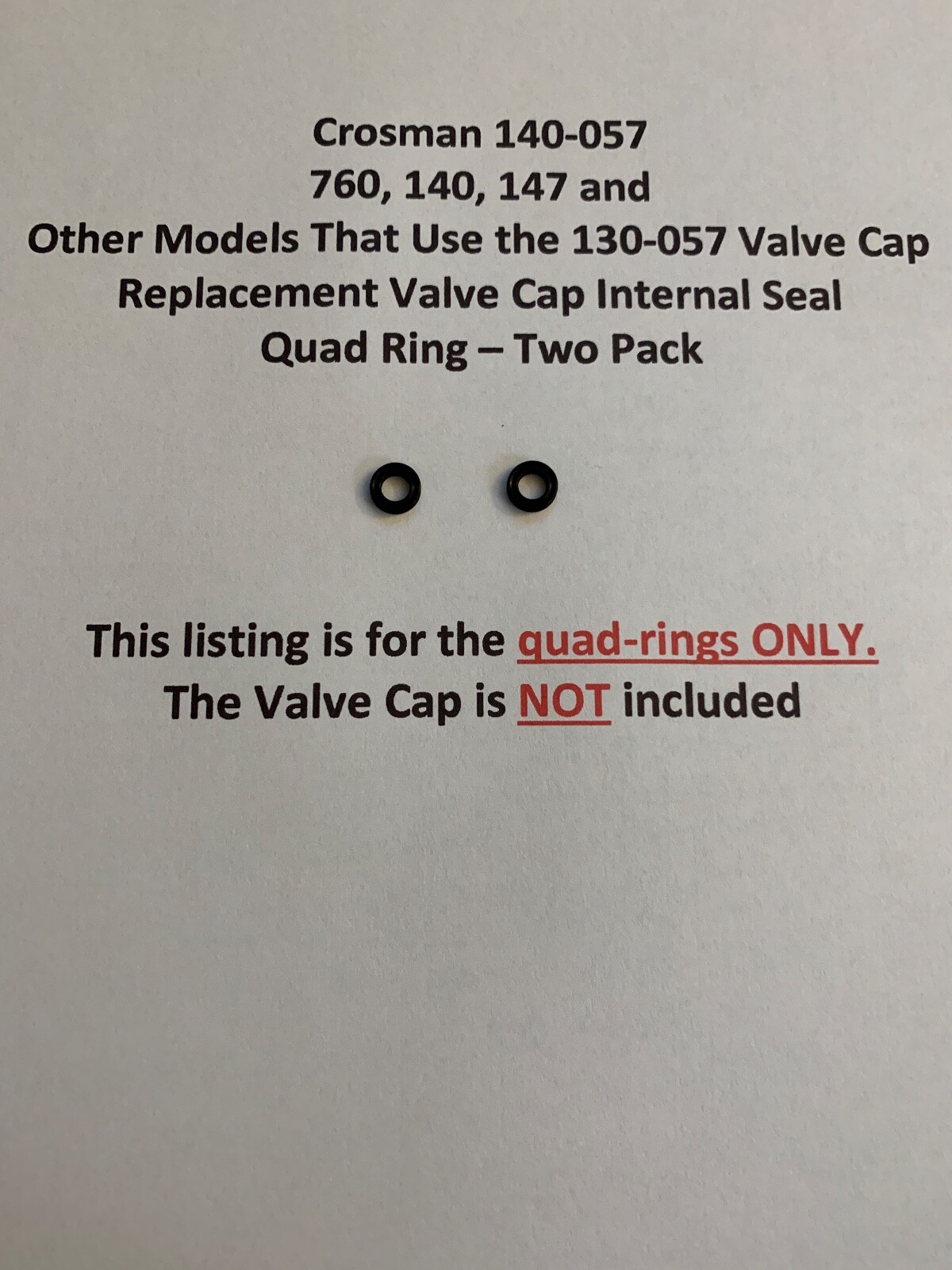 Crosman 760 - 140-057 Valve Cap Internal Seal Quad-Ring 130 140 1300 ...