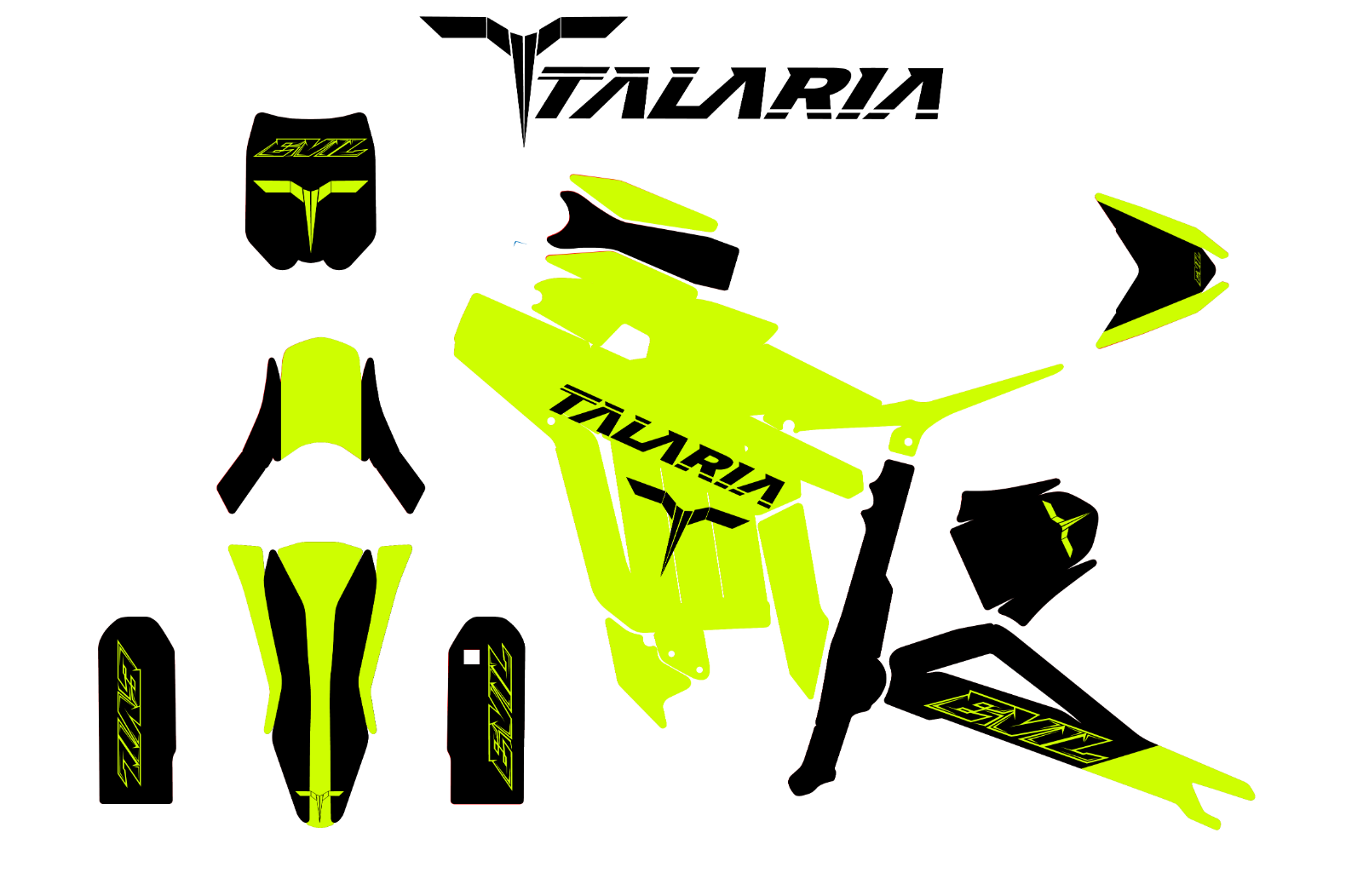 Talaria Sting Graphics NEON, Talaria Sting R Sticker Kit, NEON YELLOW ...
