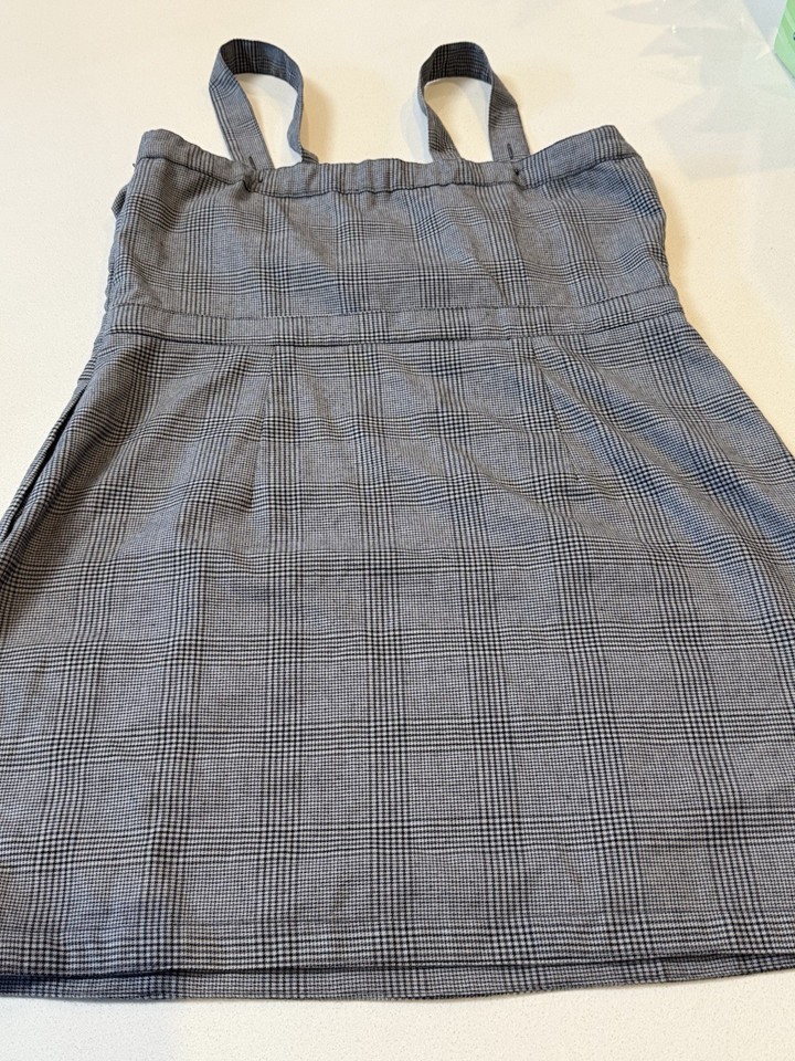 Y2K Abercrombie and Fitch Y2K Jumper Dress Womens Large Plaid Mini Gray ...