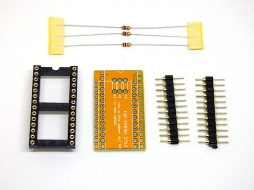 27XX to 2364 EPROM Adapter PCB, DIL socket and pins. Commodore 64 1541 ...