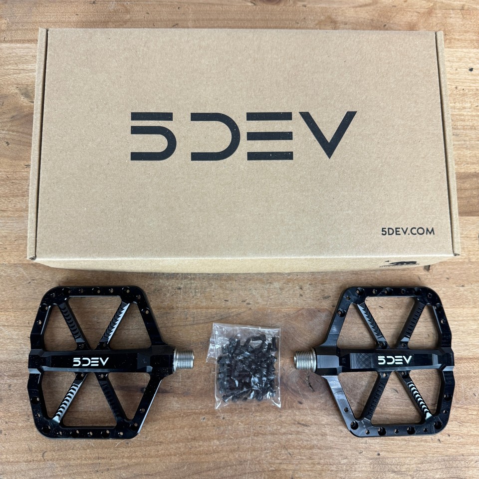 New! 5DEV Trail/Enduro Pedal Black Alloy MTB Mountain Bike Pedals 343g ...