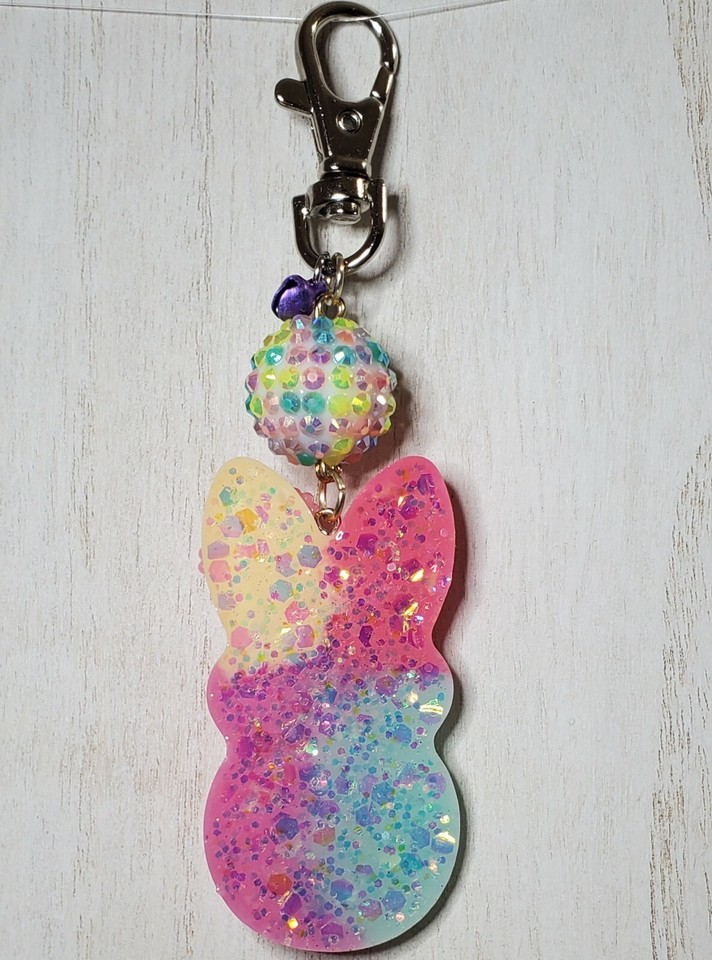Peeps Bunny Purse Charm Keychain | eBay