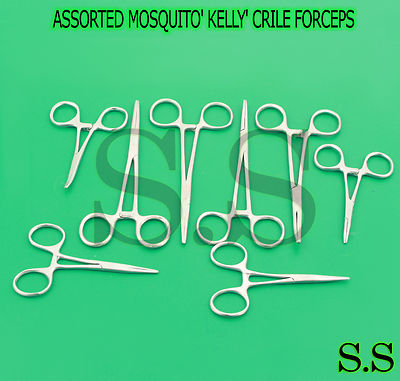 8 ASSORTED MOSQUITO' KELLY' CRILE HEMOSTAT FORCEPS CVD SURGICAL ...