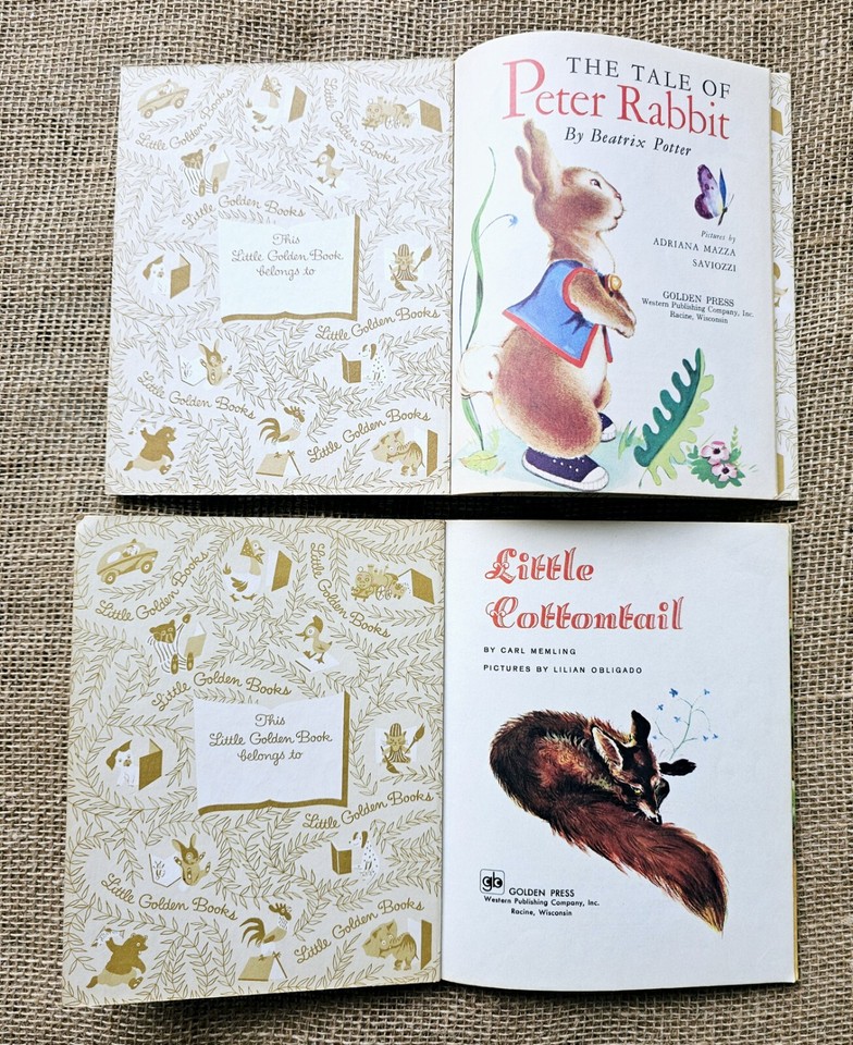 Vintage Little Golden Books 2 Peter Rabbit And Peter Cottontail | eBay