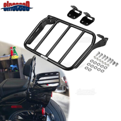 Gloss Black Sport Luggage Rack For Harley Fat Boy Breakout HoldFast ...