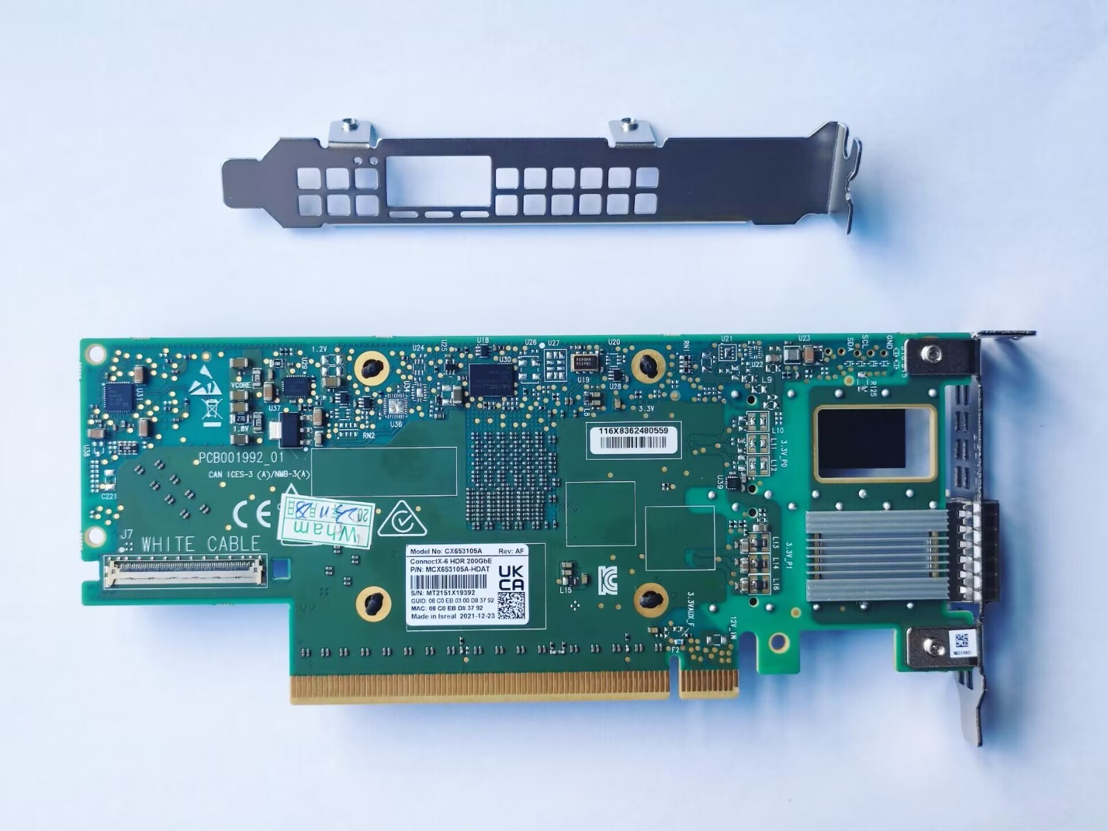 CX653105A MELLANOX ConnectX-6 VPI Adapter Card HDR/200GbE MCX653105A ...