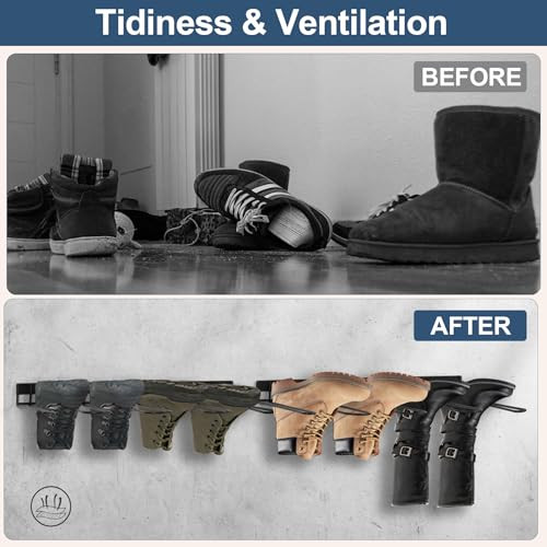 Boot Rack 4 Pair Wader Hangers Wall Mounted, Metal Hanging Shoe ...