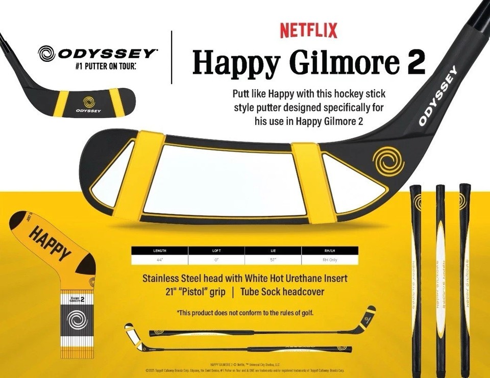 Rare LIMITED EDITION BRAND NEW Odyssey Happy Gilmore 2 Hockey Stick ...