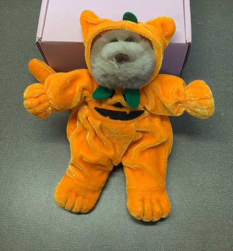 HALLOWEEN TEDDY BEAR 10" JACK O LANTERN PUMPKIN CAT PLUSH STUFFED ...