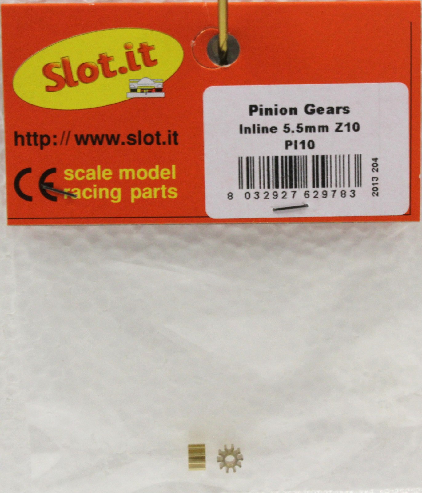 Slot It SIPI10 10-Tooth Brass Inline Pinion Gear 5.5mm 1:32 Slot Car ...