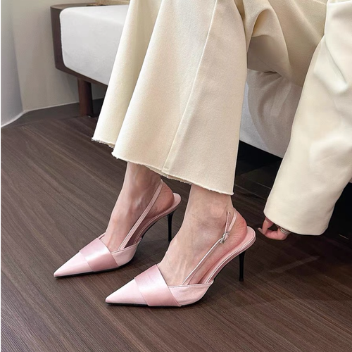 Women Pointed Toe Slim Heel Party Shoes Sexy Stiletto Ankle Strap ...