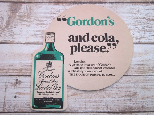 Vintage Bière Liqueur Boisson Dessous ~^~ GORDON'S Spéciale Sec Gin Et ...