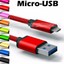 Micro USB Nylon Braided Rope Data Sync Charger Charging Cable Cord LOT ...