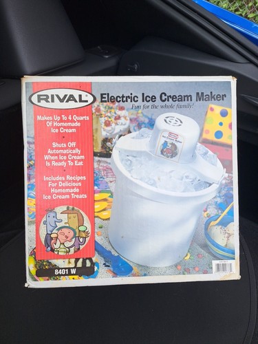 Rival Ice Cream Maker Freezer 4 Quart Made In USA #8401W Vintage | eBay