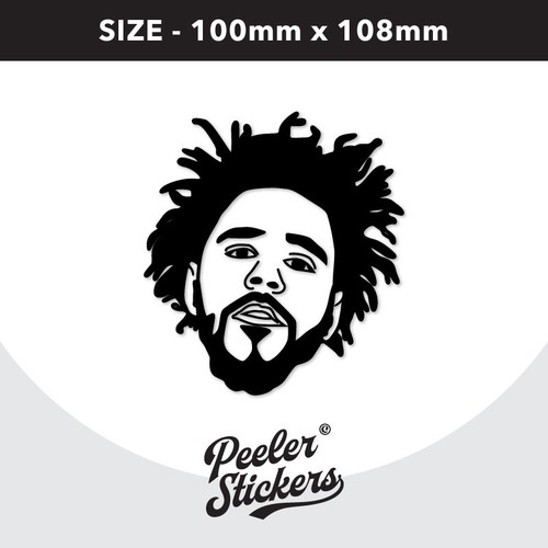 J Cole Face Decal Sticker, Cole World Born Sinner Hip Hop Rap R&B ...